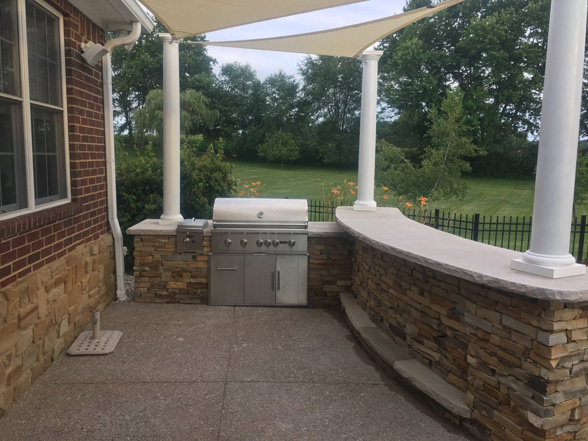 Unilock Outdoor Kitchen Pergola Terrace At Fox Run | Precision